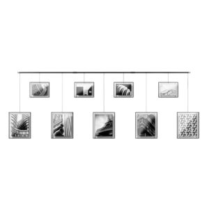 umbra exhibit picture frame gallery set, adjustable wall collage displays nine photos (four 5x7" and five 8x10"), set of 9, black