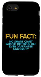 iphone se (2020) / 7 / 8 no giant octopus graduated uni funny animal pun humor case