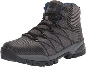 propét men's traverse hiking boot, grey/black, 14 wide