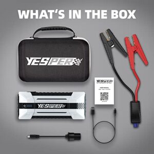 YESPER Battery Jump Starter - 4120A Peak Portable Car Starter (All Gas, up to 10.0L Diesel Engine), Auto Battery Booster Pack,Jump Box, DSLI Safe Tech Safely Start All 12V Vehicle& DC 15V Ports