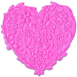 sizzix 3-d impresslits embossing folder floral heart by kath breen, 665743, multicolor