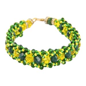 ilde tejido de orunmila a - orunmila woven ilde dark a (green yellow end) yellow,green one size