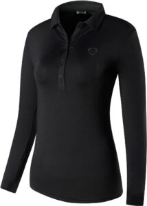 sportides women's sport long sleeve golf tennis t-shirt swt326 black l