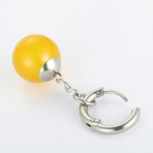 TOKYO HARVEST Natural Gemstone Agate and Stainless Steel Earrings Hypoallergenic & Nickel Free Jewelry (Yellow)