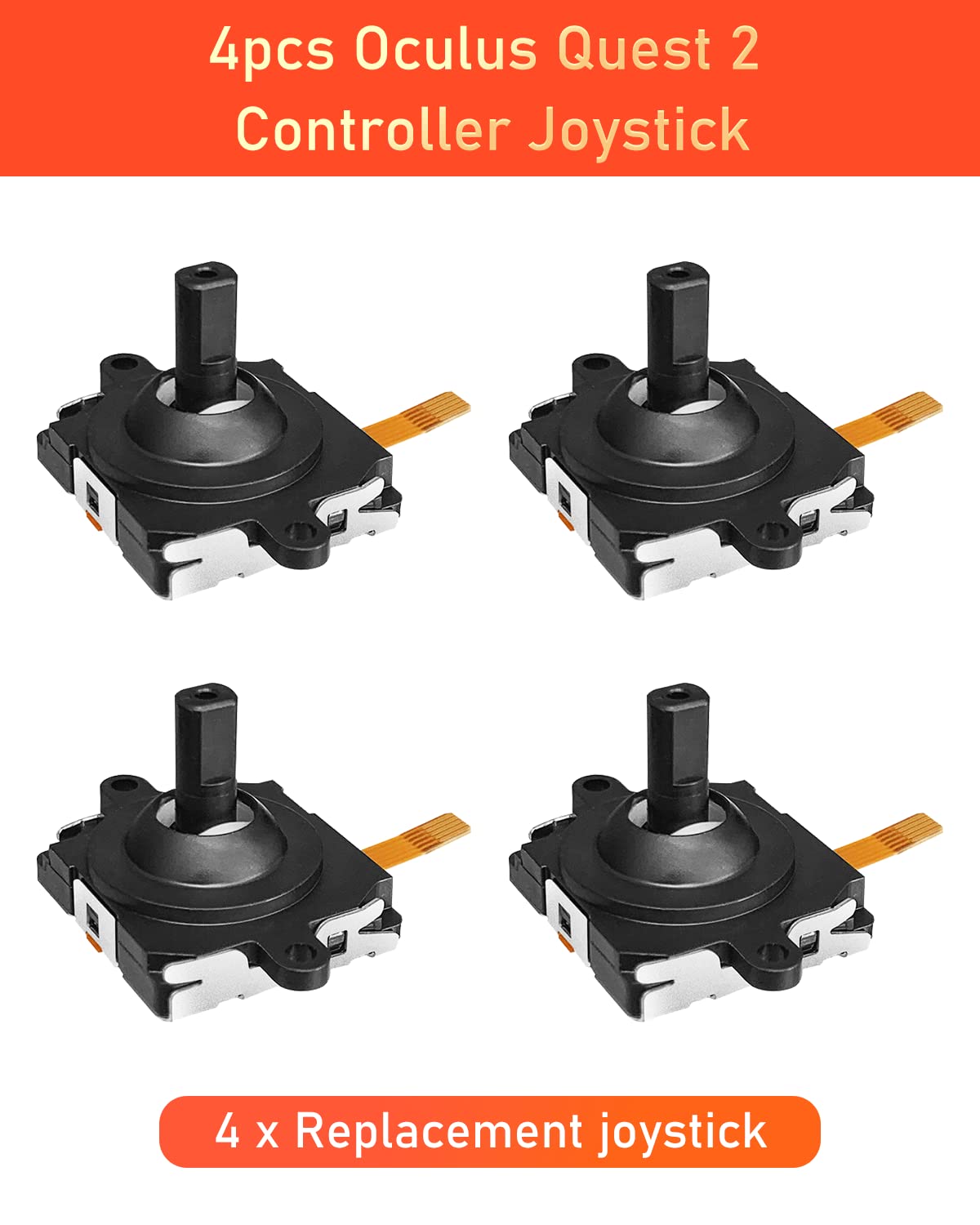 Analog Joystick Repair Kit for Oculus Quest 2 Controller/Meta Quest 2 Controller - Quest 2 Controller Replacement: 4 Joysticks, T5 Screwdriver, Tweezer, Pry Tool, 4 Protective Caps for Oculus 2