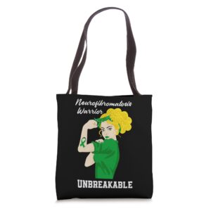 neurofibromatosis warrior unbreakable neurofibromatosis tote bag