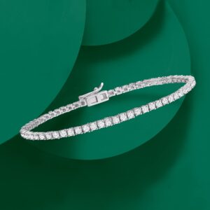 Ross-Simons 5.20 ct. t.w. White Topaz Tennis Bracelet in Sterling Silver. 8 inches