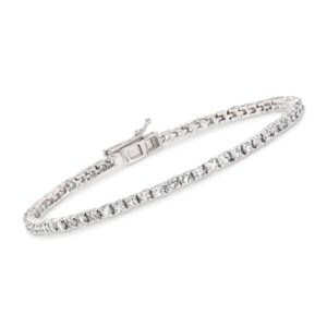 ross-simons 5.20 ct. t.w. white topaz tennis bracelet in sterling silver. 8 inches