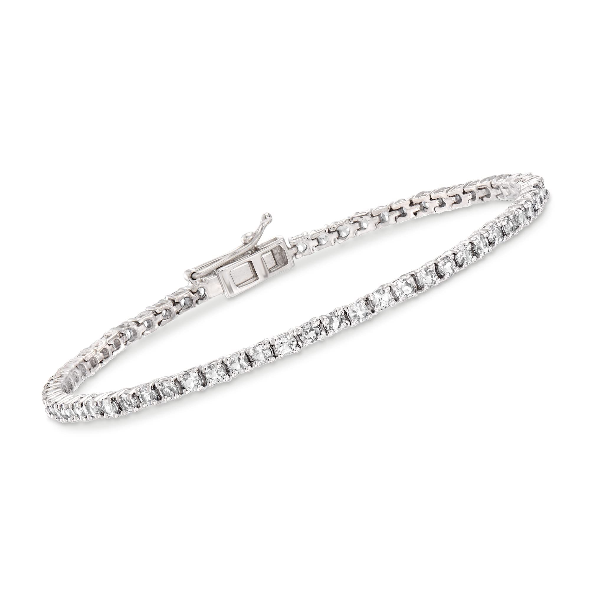 Ross-Simons 5.20 ct. t.w. White Topaz Tennis Bracelet in Sterling Silver. 8 inches