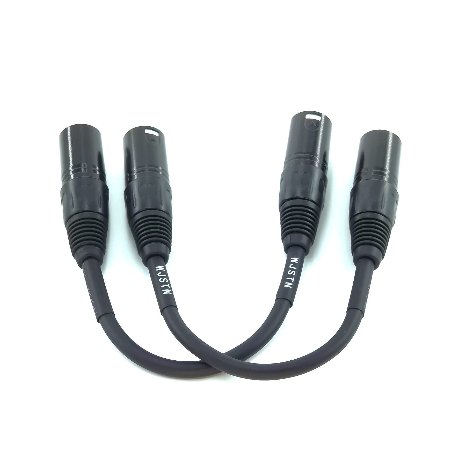 Suanqi 060 XLR Adapter Male to Male, XLR 3pin Male Panel Mount 6 inches 3 pin XLR Extension shunt Cable 2 Pack