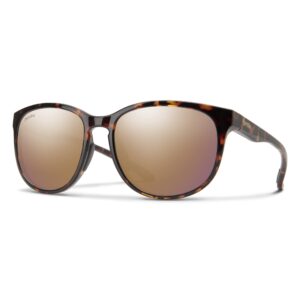 smith lake shasta active sunglasses - tortoise | chromapop polarized rose gold mirror