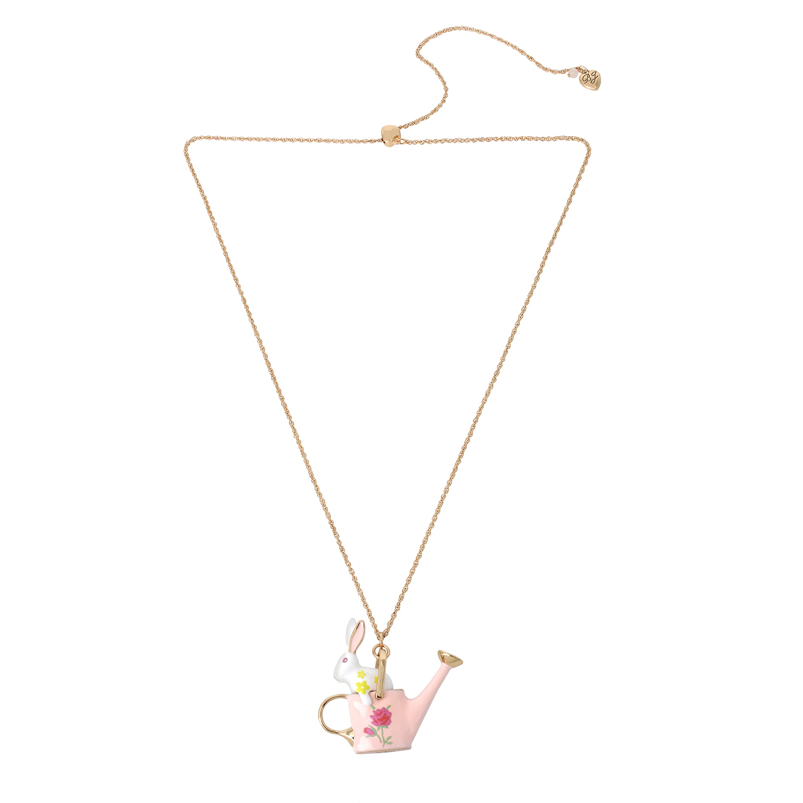 Betsey Johnson Bunny Pendant Slider Necklace