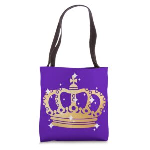 queen king royal crown tote bag