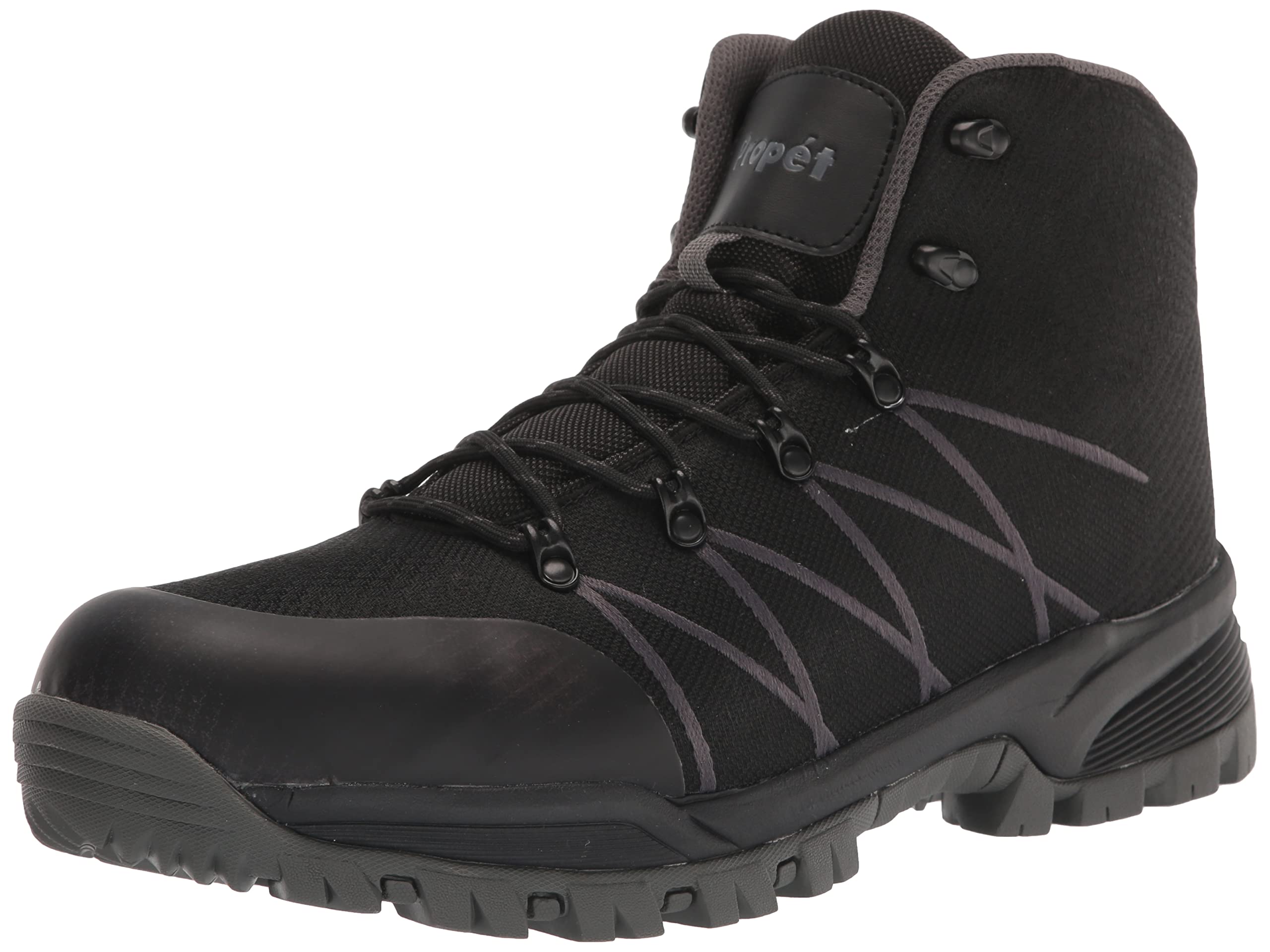 Propét Men's Traverse Hiking Boot, Black/Grey, 10 Wide