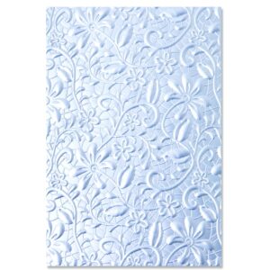 sizzix 3-d textured impressions embossing folder lacey by kath breen, 665324, multicolor