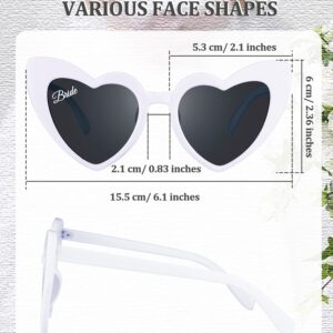 Flutesan 12 Pairs Heart Shaped Sunglasses Bachelorette Party Sunglasses Bride Bridesmaid Glasses Wedding Decor(White, Pink)