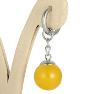 TOKYO HARVEST Natural Gemstone Agate and Stainless Steel Earrings Hypoallergenic & Nickel Free Jewelry (Yellow)