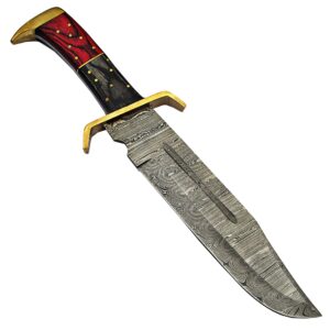 hun-4012 handmade damascus steel hunting knife with sheath