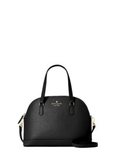 kate spade saffiano leather medium dome satchel (black)