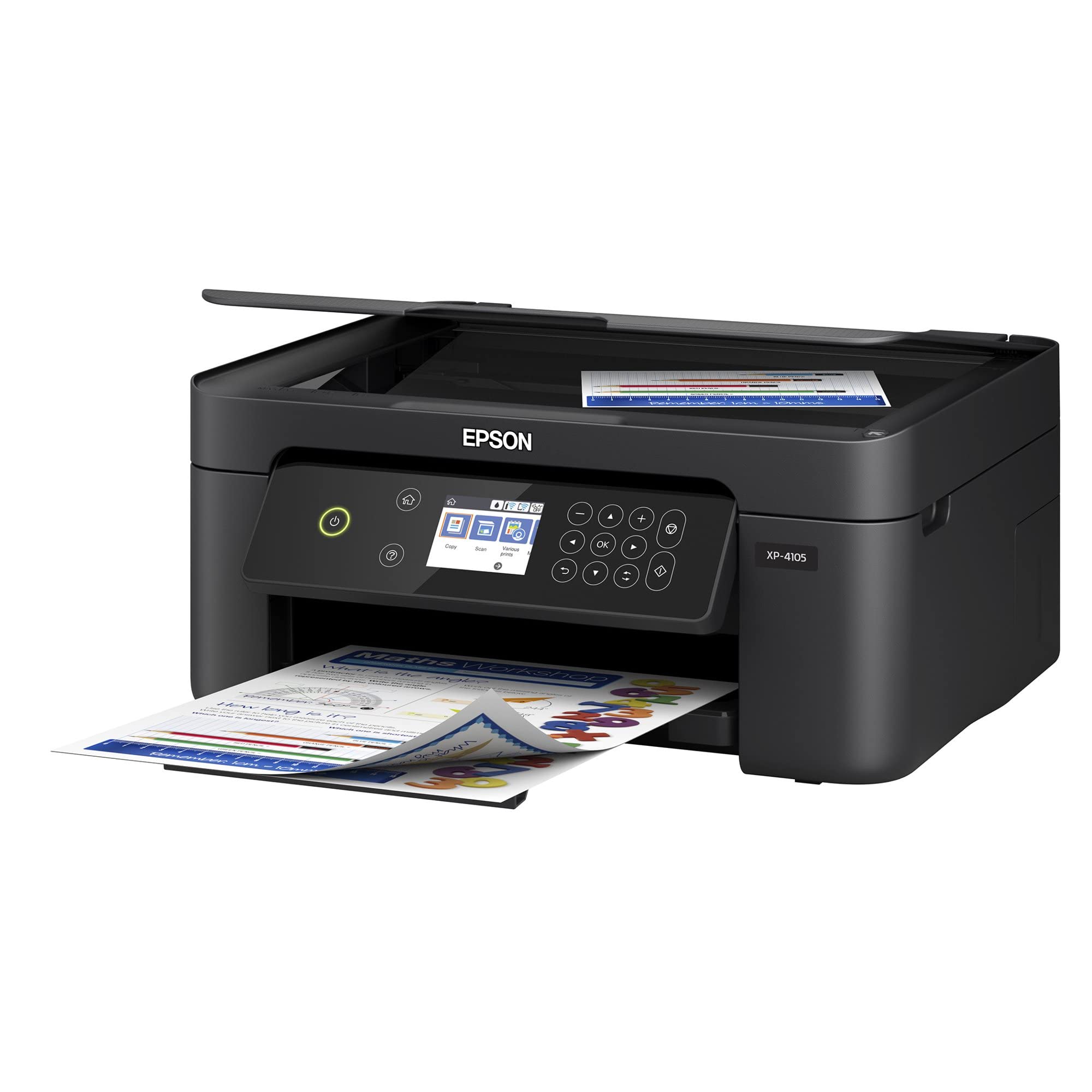 Epson EcoTank ET-4800 Wireless All-in-One Supertank Color Inkjet Printer, White - Print Copy Scan Fax - 10.0 ppm, 5760 x 1440 dpi, 8.5" x 14", 30-Sheet ADF, Ethernet