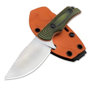 generies brands hidden canyon hunter small edc fixed blade knife with kydex sheath for men, full tang 8cr13mov drop point, with g10 handles