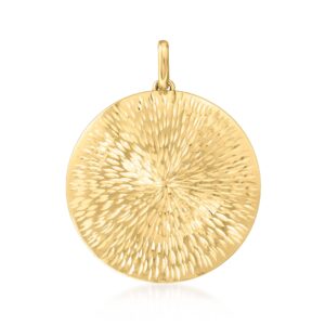 ross-simons italian 14kt yellow gold sunburst medallion pendant