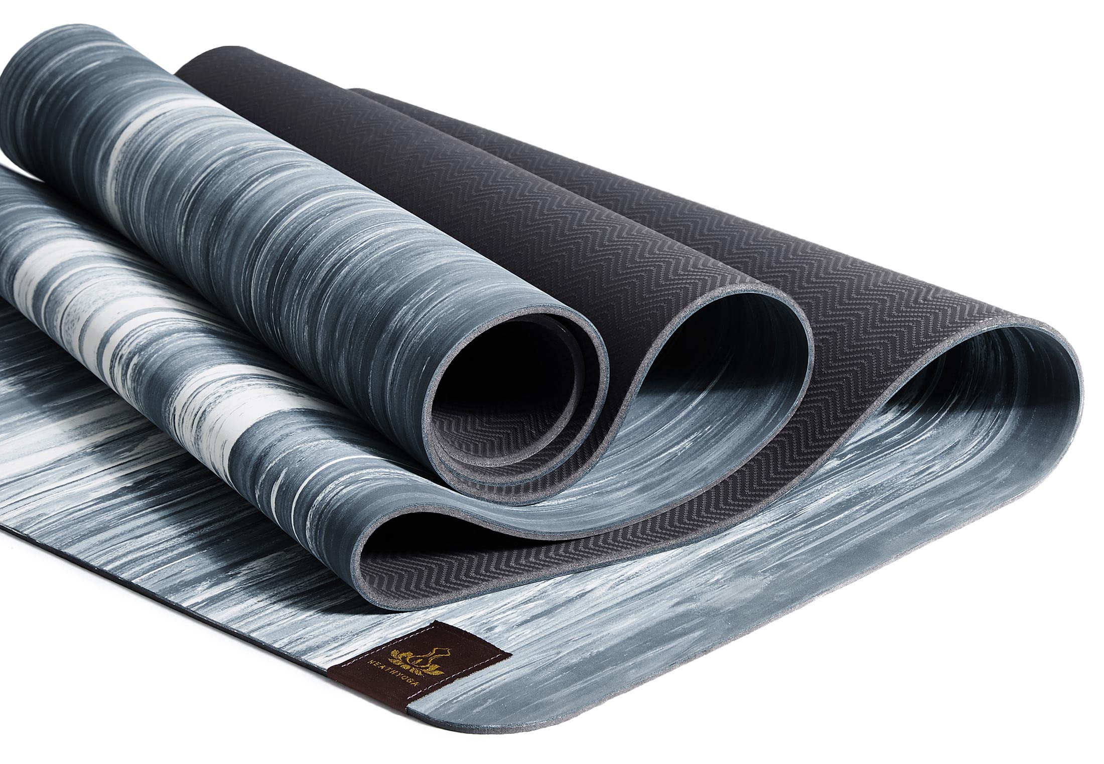 Heathyoga Rubber Non Slip Unbeatable Wet-Grip ProGrip, Double-Sided High Density Hot Yoga Mat, 72”X 24” for Hot Yoga, Ashtanga, Bikram