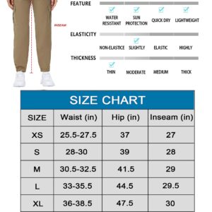 MOUEEY Women's Cargo Joggers Lightweight Quick Dry Athletic Water Resistant Lounge Casual Pants with Zipper Pockets Grey 3XL