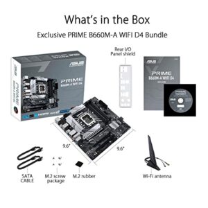 ASUS Prime Motherboard B660M-A WiFi D4 LGA 1700(Intel 12th Gen) mATX (PCIe 4.0, Wi-Fi 6,DDR4,2xM.2 Slots, 1Gb LAN, DP,2 x HDMI, USB 3.2 Rear Gen 2 and Front Gen 1 Type-C, Aura Sync)