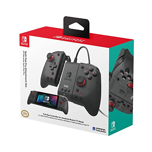 HORI Split Pad Pro Attachment Set - Ergonomic Controller for Handheld Mode & Wired Controller - Officially Licensed By Nintendo - Nintendo Switch;