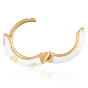 14K Gold Plated Sterling Silver Enamel Color Huggie Hoop Earrings for Women – Wide Range of Vibrant Color Options Available