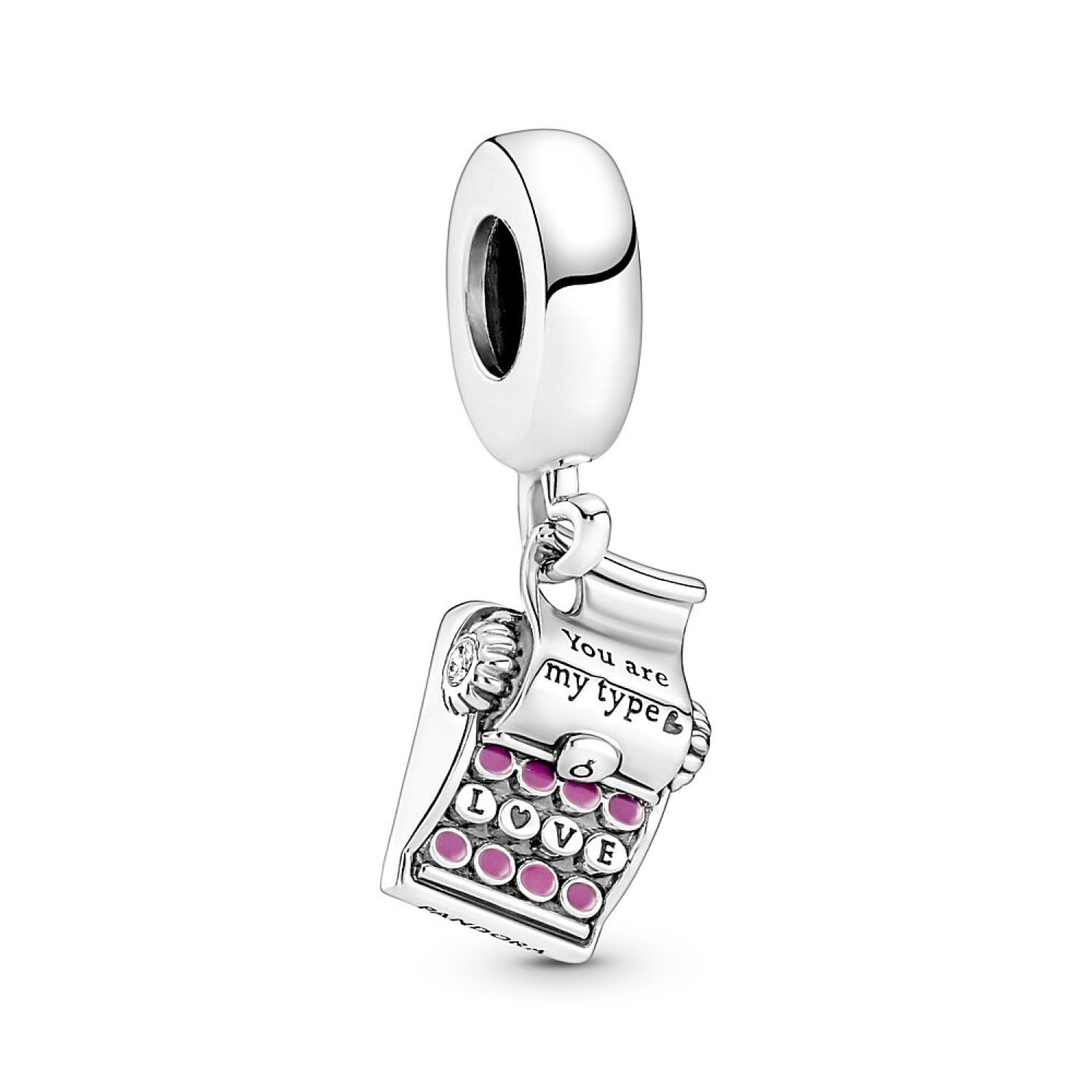 Pandora Typewriter Dangle Charm Bracelet Charm Moments Bracelets - Stunning Women's Jewelry - Gift for Women - Made with Sterling Silver, Cubic Zirconia & Enamel