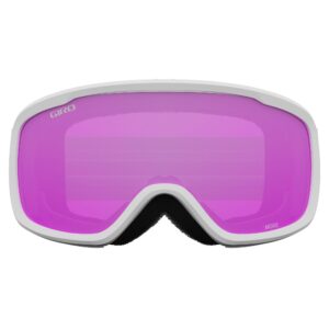 Giro Cruz Asian Fit Ski Goggles - Snowboard Goggles for Men, Women & Youth - Anti-Fog - OTG - White Wordmark Strap with Amber Pink Lens