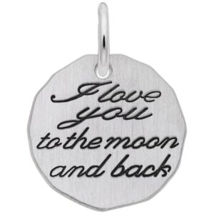 baxley jewelry i love you to the moon and back tag charm - sterling silver