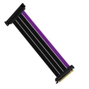 cooler master masteraccessory riser cable pcie 4.0 x16 300mm black, pcie 4.0 compatible, emi shielded 30 awg, protective abs casing for graphics card (mca-u000c-kpci40-300)