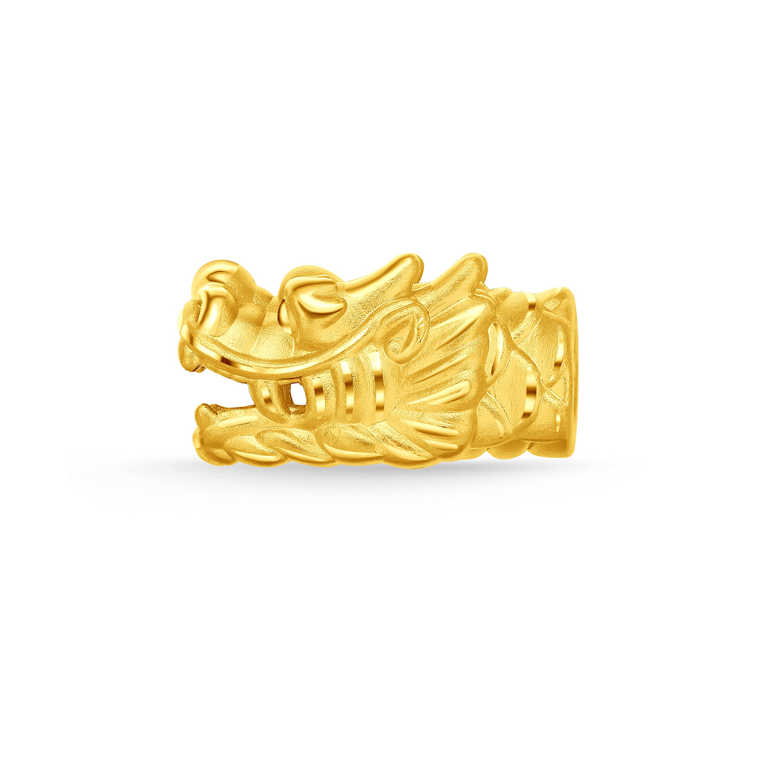 CHOW TAI FOOK 999 Pure 24k Gold Dragon Head Beads Charm