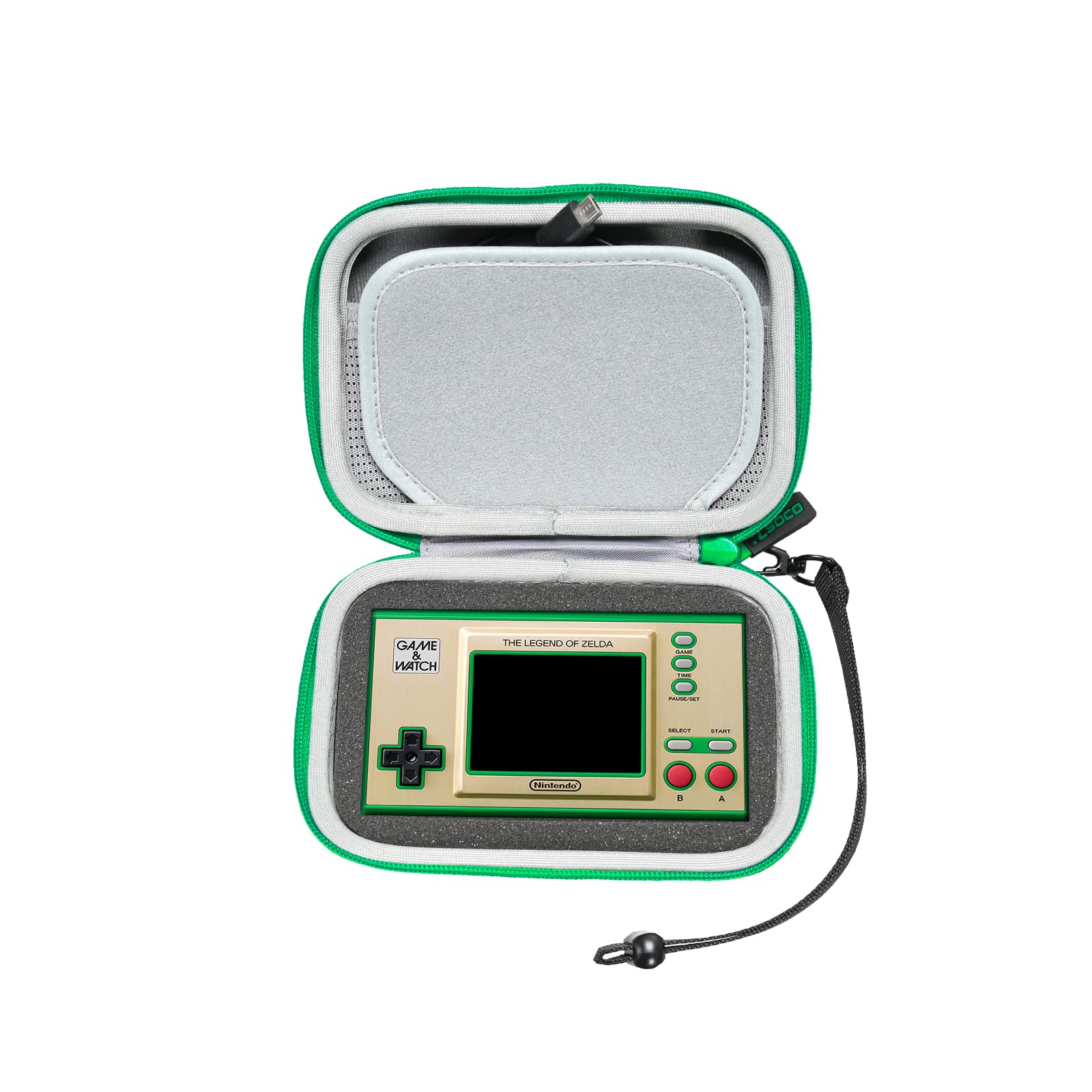 RLSOCO Carrying Case for Nintendo Game & Watch: Super Mario Bros/The Legend of Zelda (Green Zipper)