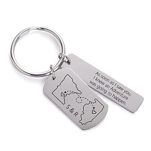 Valentine Day Gifts Personalized Keychain - Drive Safe I Need You Here With Me Custom Keychain Valentine Day Gifts for him, Silver, One Size