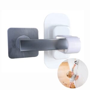 dreambaby adhesive lever door handle lock - child safety locks for doors & handles - suitable for most lever door handles - 2 pack - white - model l1481pb