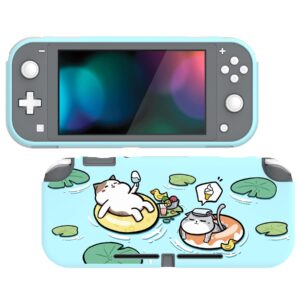 playvital pool party kitten custom protective case for nintendo switch lite, soft tpu slim case cover for nintendo switch lite