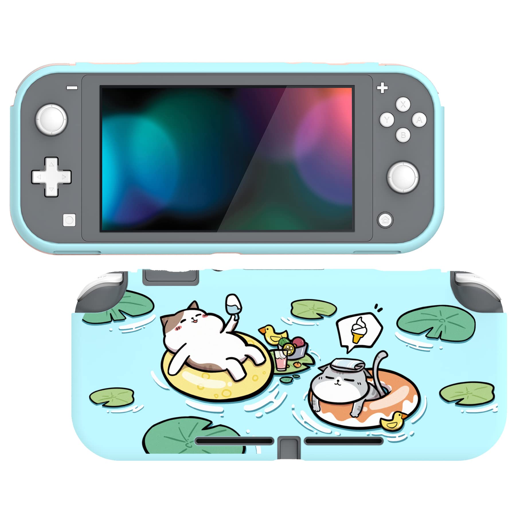 PlayVital Pool Party Kitten Custom Protective Case for Nintendo Switch Lite, Soft TPU Slim Case Cover for Nintendo Switch Lite