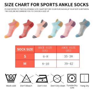 BUDERMMY Running Ankle Socks for Women Athletic Cotton Cushioned 6 Pairs Workout No Show Socks Women (8-10, Mixed Color)