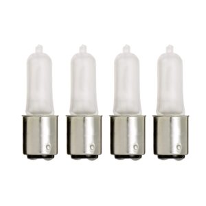 satco s1982/04 t4 halogen light bulb, ba15d base, 50 watts, frosted, 4-pack