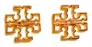 tory burch britten logo stud earring rose gold