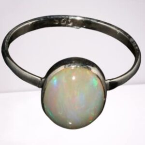 Sterling Silver 925 Natural Ethiopian Opal Ring, Gemstone Jewelry, Opal Delicate Ring For Women/Men (11)