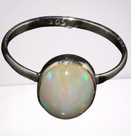 Sterling Silver 925 Natural Ethiopian Opal Ring, Gemstone Jewelry, Opal Delicate Ring For Women/Men (11)