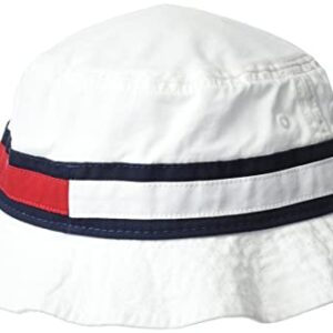 Tommy Hilfiger Mens Bucket Hat, Snow, Small US