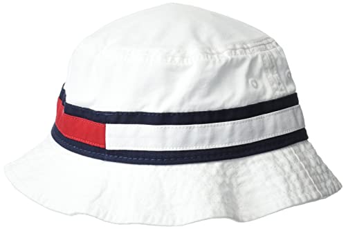 Tommy Hilfiger Mens Bucket Hat, Snow, Small US