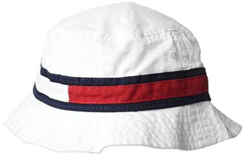 Tommy Hilfiger Mens Bucket Hat, Snow, Small US