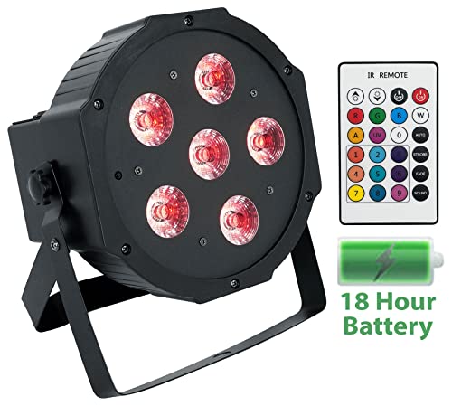 (2) Rockville Battery PAR 61 Rechargeable RGBWA+ DMX DJ Wash Lights+Remotes